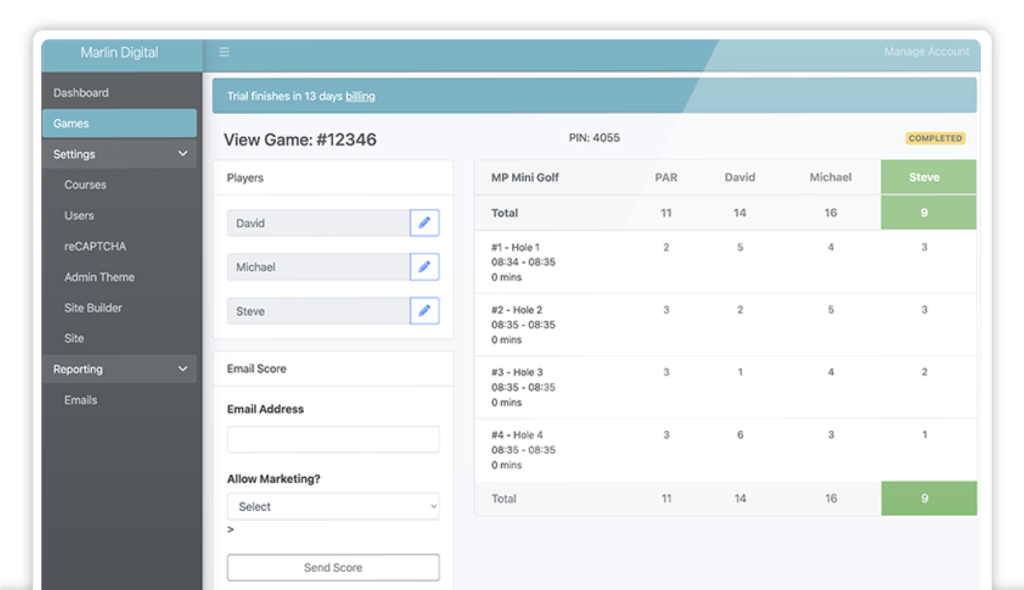 Mini Golf Score - Digital Golf Scorecard by Marlin